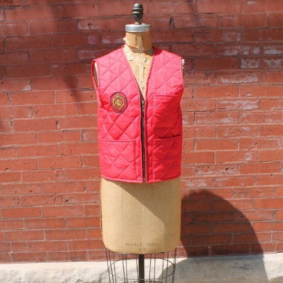 Jackets & Coats | Vintage Red Puffer Jacket With A Patch | Poshmark